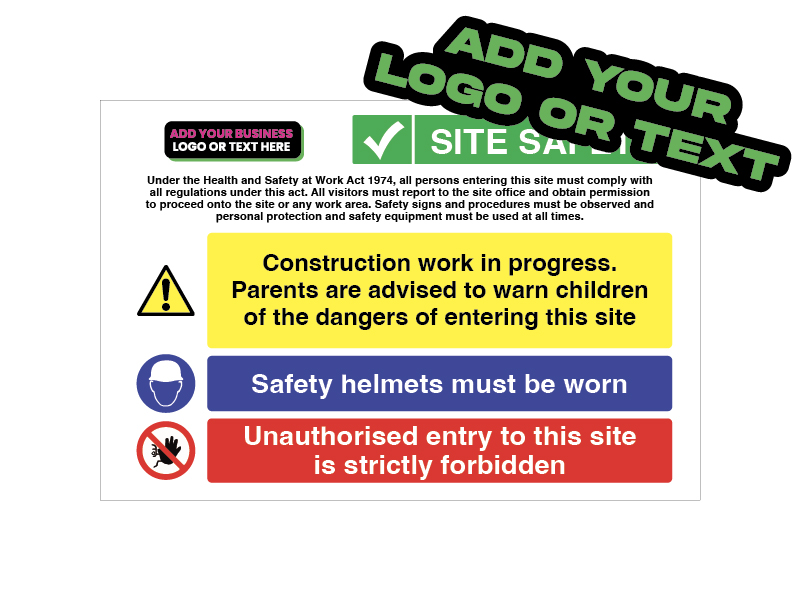 Custom Site Safety Sign - Unauthorised Entry - Imprint Norwich