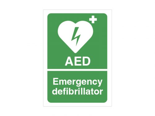First Aid AED Emergency Defibrillator Sign - Imprint Norwich