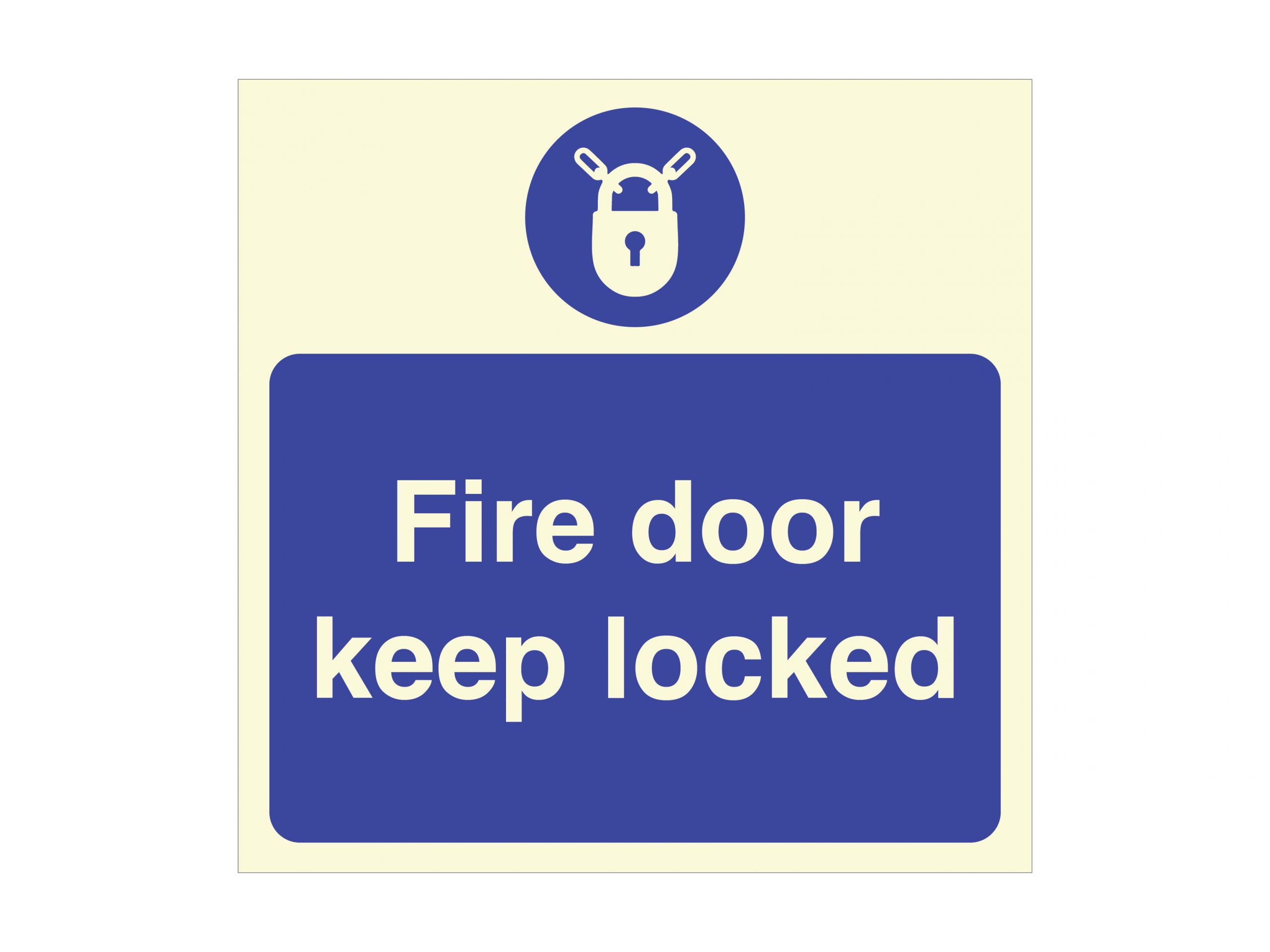 Glow In The Dark Fire Door Keep Locked Sign - Imprint Norwich