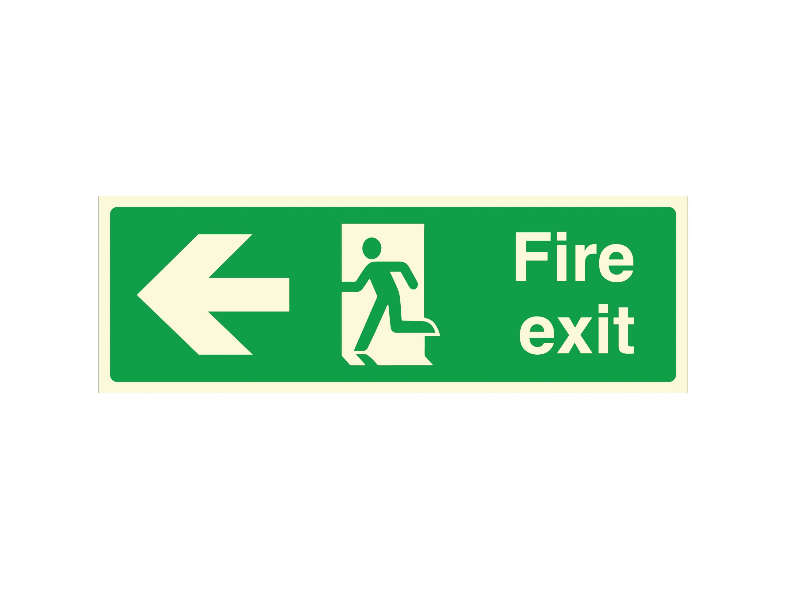 Glow In The Dark Refuge Fire Exit Sign Left Arrow - Imprint Norwich