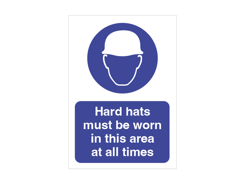 Hard Hats Must Be Worn In This Area At All Times Sign - Imprint Norwich