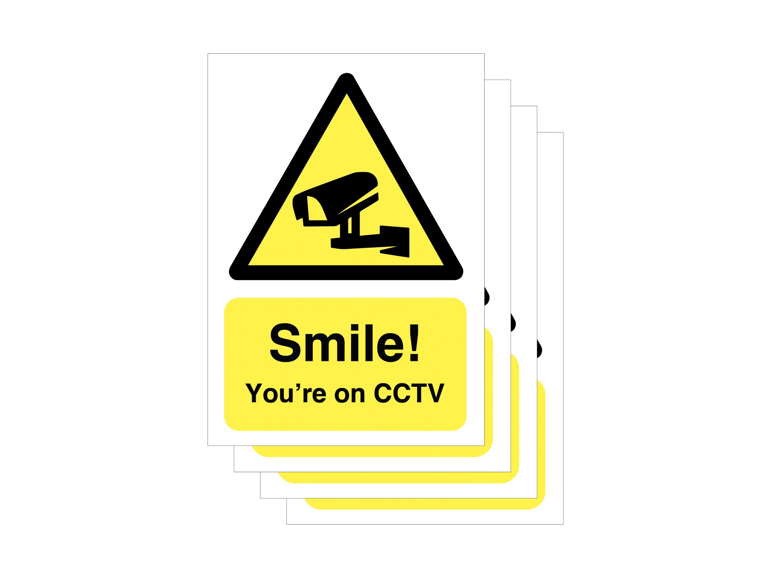 Multipack Smile You're On CCTV Sign | 5 Pack - Imprint Norwich
