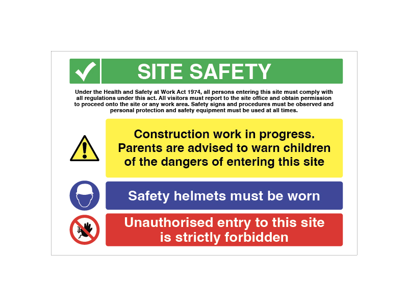 Site Safety Sign Unauthorised Entry - Imprint Norwich