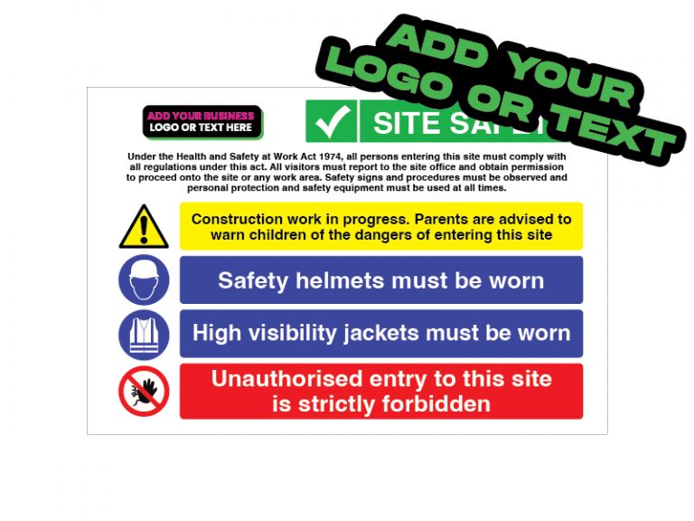 Custom Site Safety Sign - Safety Helmets | Imprint Signs & Graphics