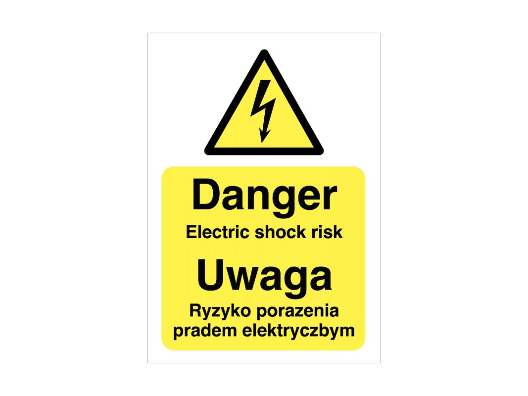 Danger Electric Shock Risk Sign (Polish) | Imprint Signs & Graphics