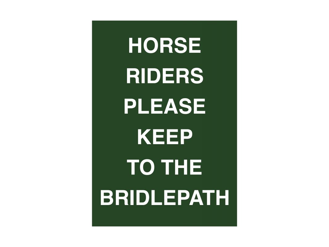 Horse Riders Please Keep To The Bridlepath Sign Portrait | Imprint ...