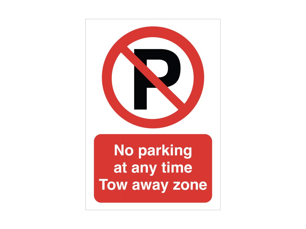 No Parking At Any Time Tow Zone P Sign Portrait | Imprint Signs & Graphics