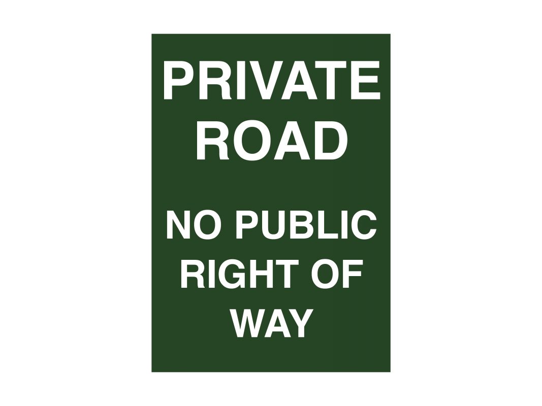 Private Road No Public Right Of Way Portrait Sign | Imprint Signs ...