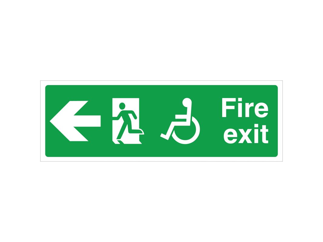 Fire Exit Refuge Sign Left Arrow | Clear Emergency Guidance